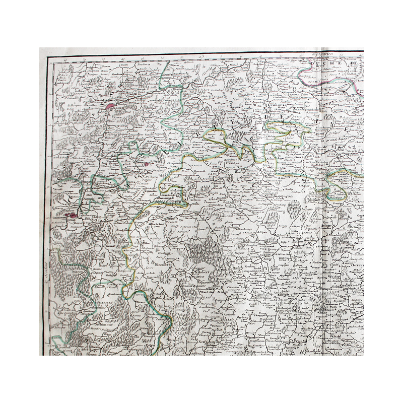 Mapa del Ducado de Luxemburgo - por Robert De VAUGONDY - Siglo XVIII