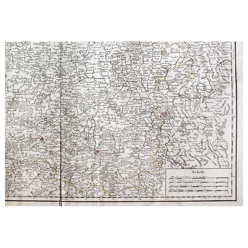 Mapa del Ducado de Luxemburgo - por Robert De VAUGONDY - Siglo XVIII