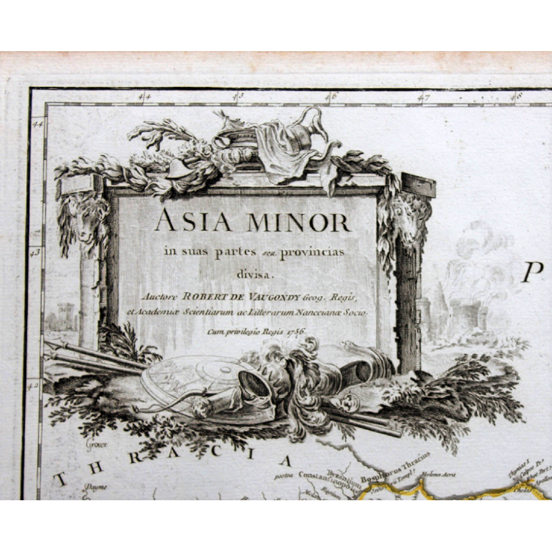 Mapa de Asia Menor - por Robert De VAUGONDY - Siglo XVIII